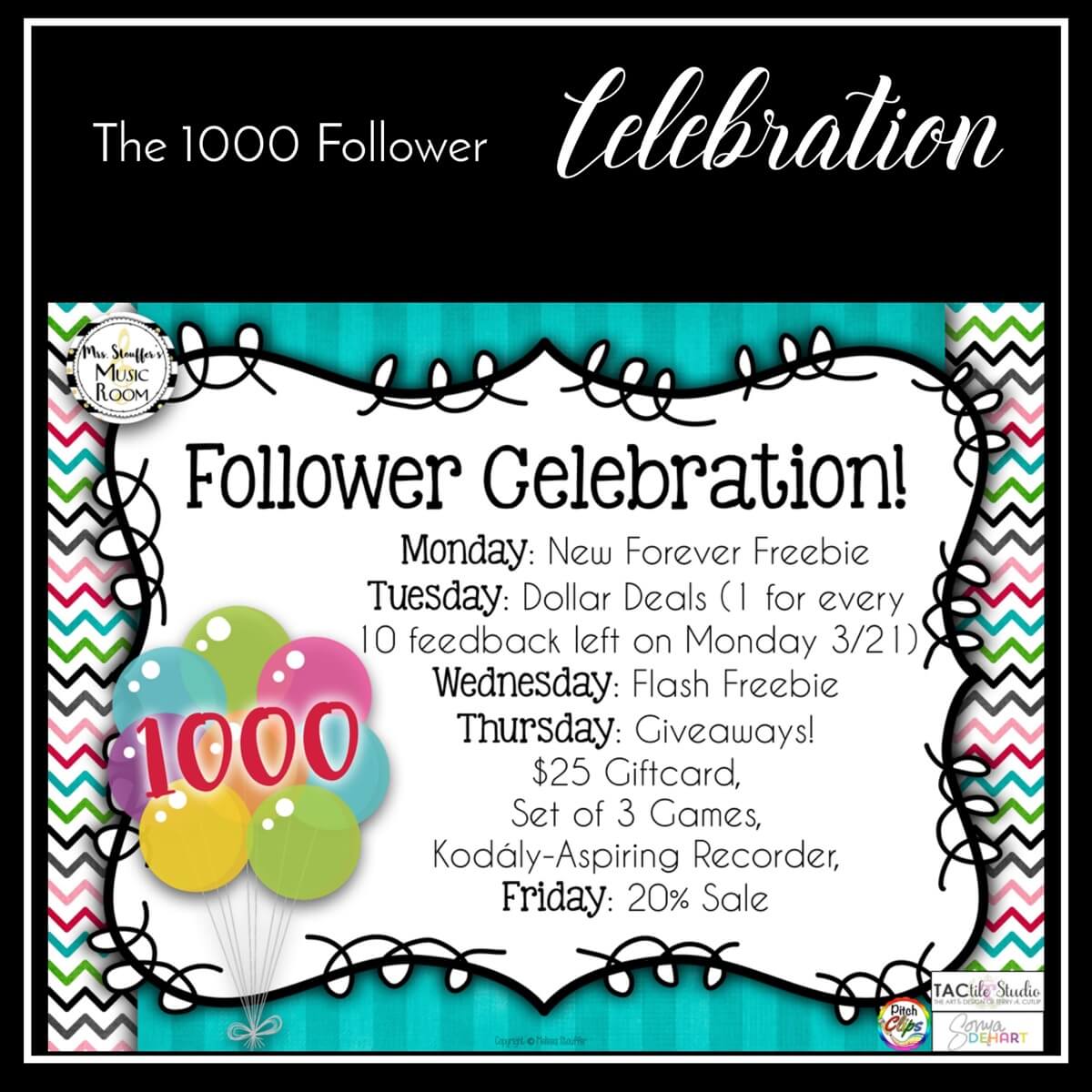 1000 Follower Celebration - Mrs. Stouffer's Music Room