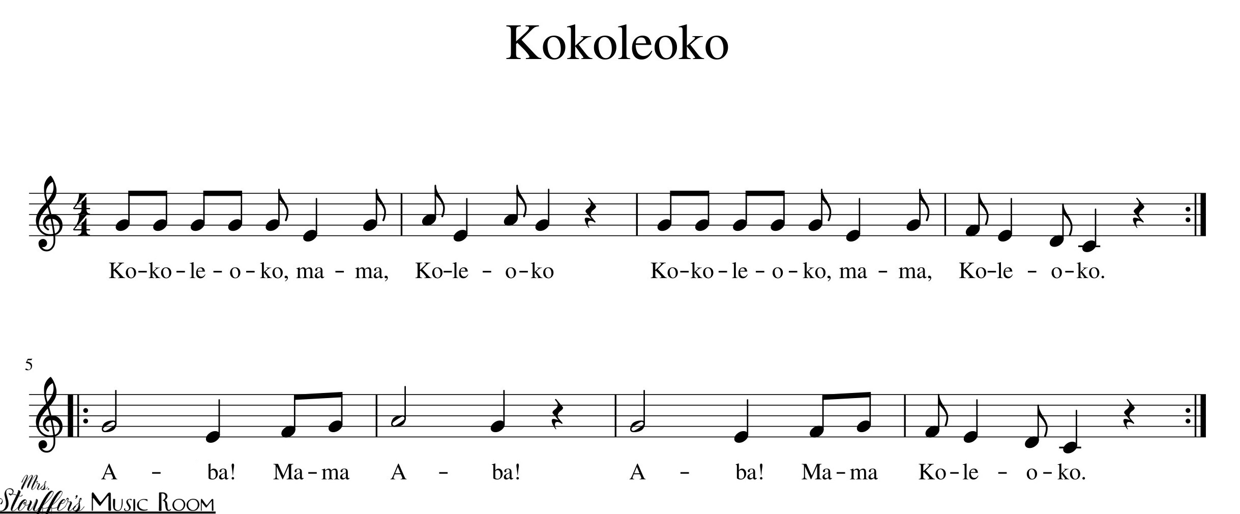 Five Great Songs for Upper Elementary - Mrs. Stouffer's Music Room