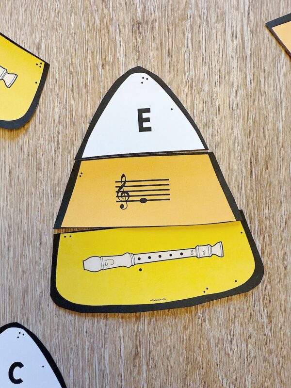 Candy Corn Recorder Fingering and Treble Clef Center Matching Game ...